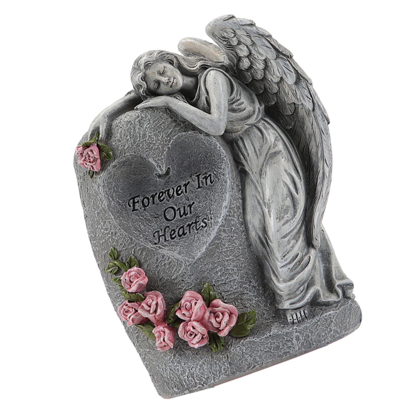 Solar Lighted Cemetery Vase Weather Resistant Angelic Sculpture ...
