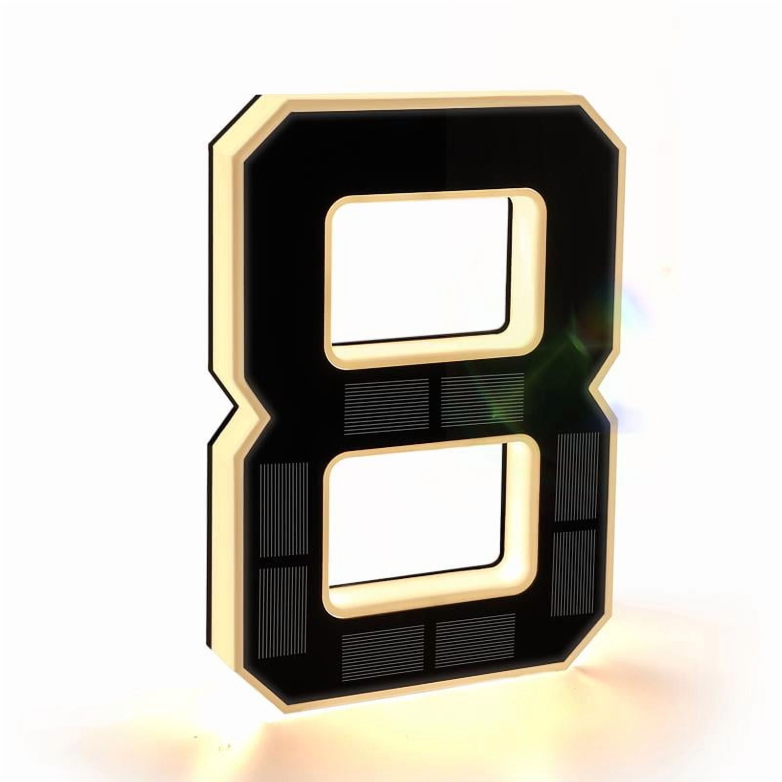Solar Lighted House Numbers 9 Inch Waterproof LED Address Signs for ...