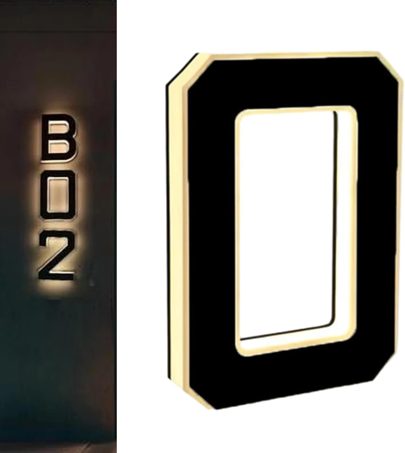 Solar Lighted House Numbers | 9 Inch Waterproof LED Address Signs for ...