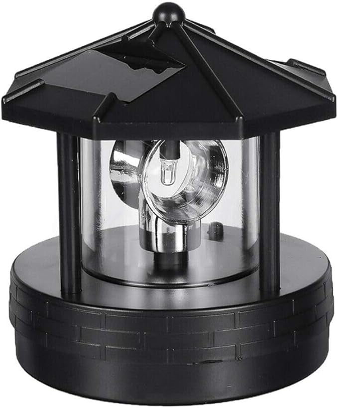 Solar Lighthouse 360 Degree Rotating Solar Lighthouse Led Solar Powered ...