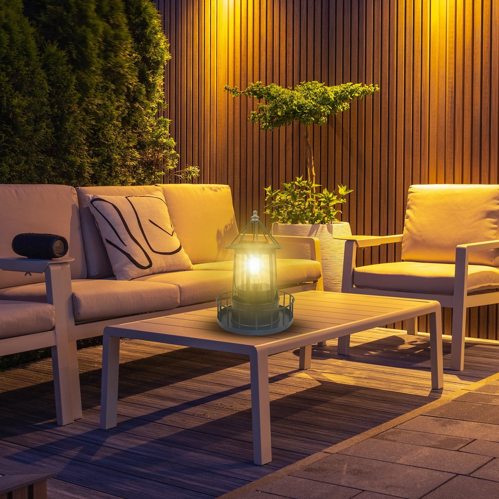 Solar Lighthouse Rotating Light 360 Degree Rotating Lamp Waterproof ...