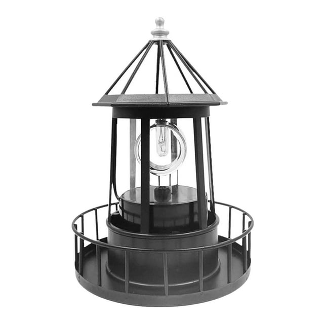 Solar Powered Lighthouse, Waterproof Rotating LED Light for Garden Yard ...
