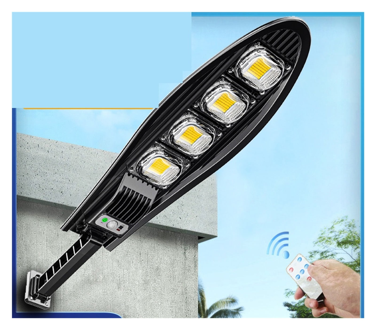 Solar Lights, 10000W 168 LED Solar Street Light IP65 Waterproof Remote ...