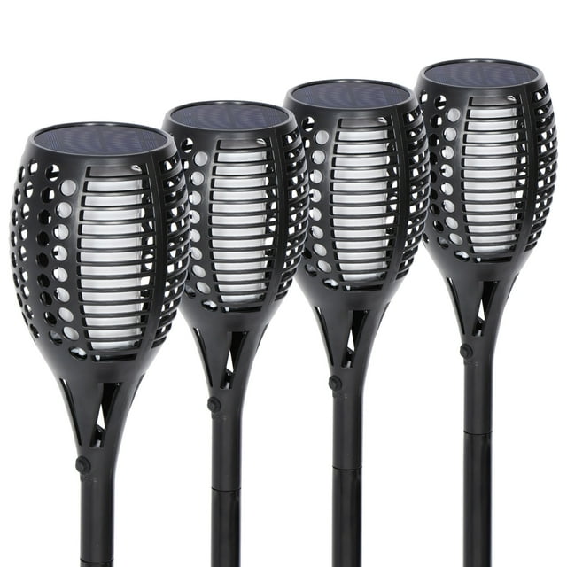 Solar Lights 43" Flickering Flames 96 LED Torch Lights Solar Garden ...