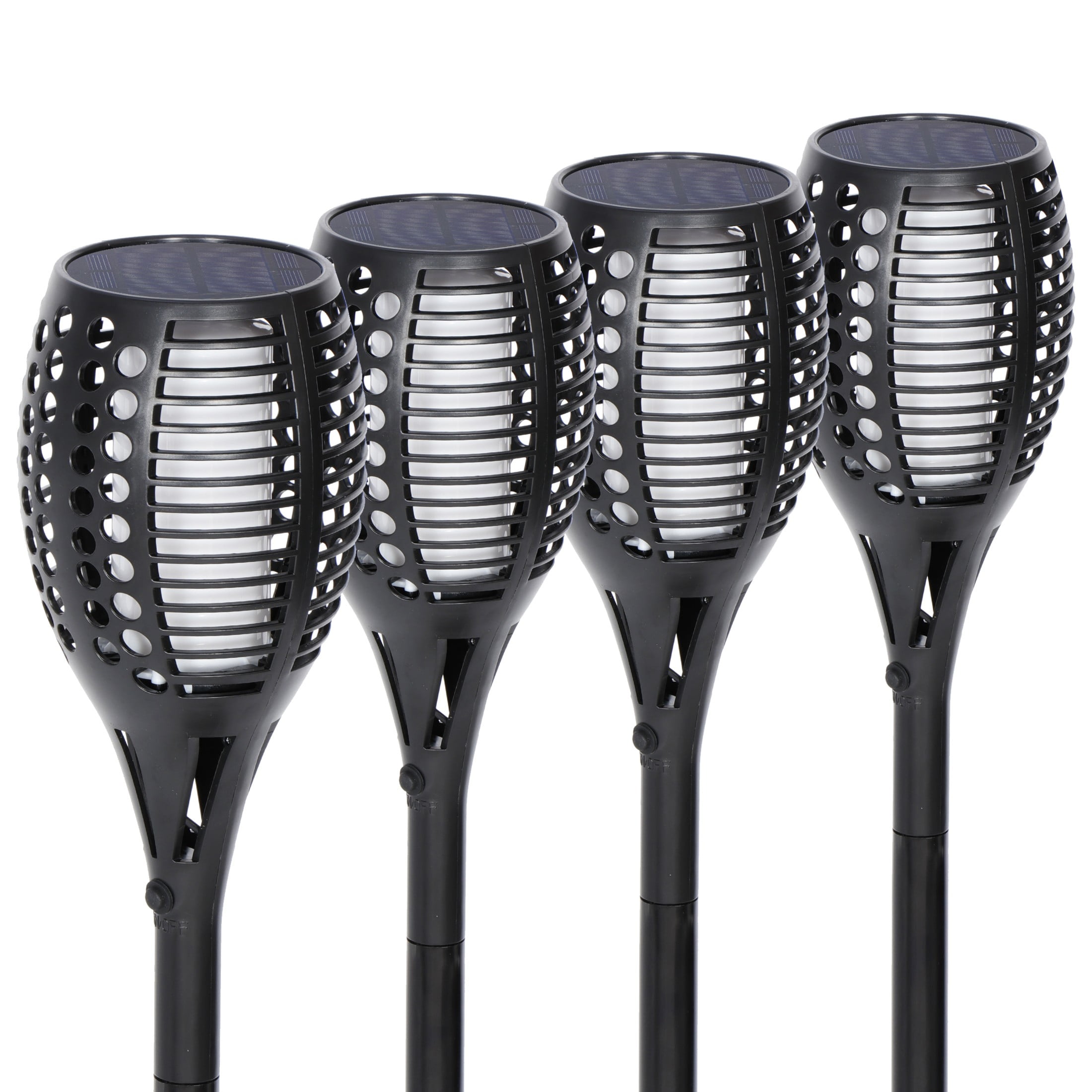 Solar Lights 43" Flickering Flames 96 LED Torch Lights Solar Garden ...
