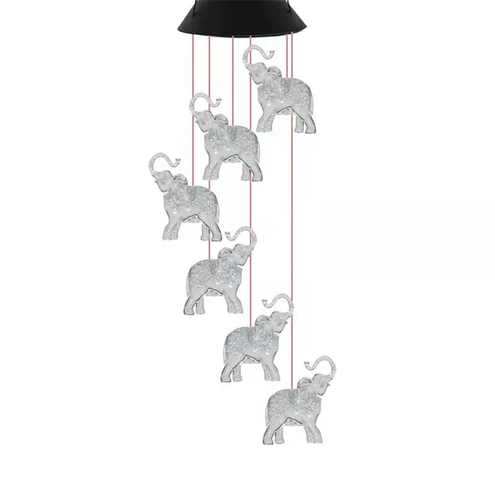 Solar Lights,Elephants Wind Chimes Outdoor,Gifts for Mom/Grandmother ...