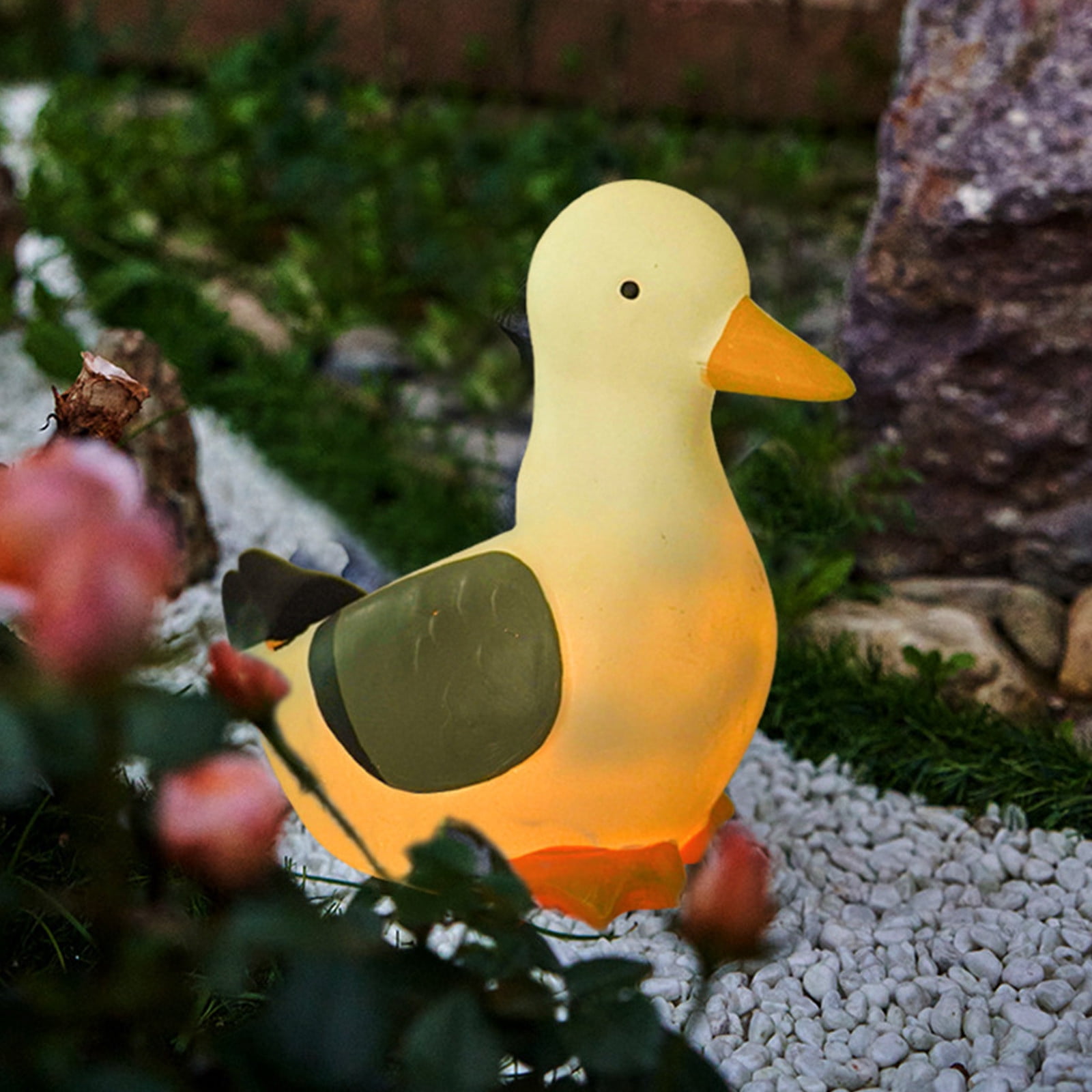 Solar Lights for Fence Solar Garden Statue Ducks Figurine, Resin Ducks ...