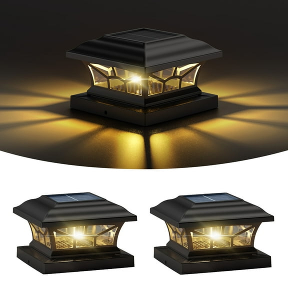 Classic Black & White | 4x4 Solar Post Cap Lights – Waterproof Outdoor ...
