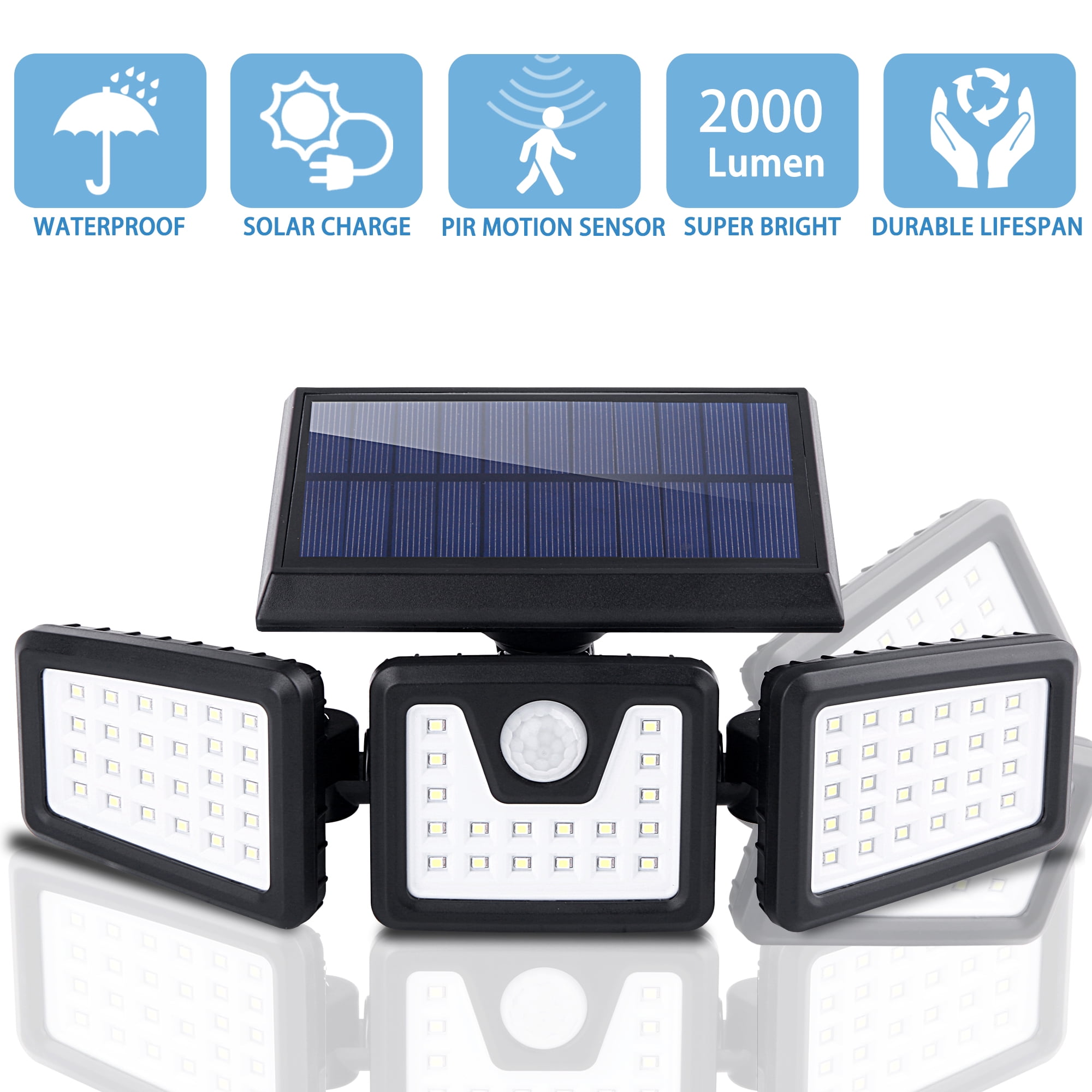 Solar Lights Motion Sensor,70 LED 2000 Lumens,BALORAY Outdoor Sensor ...