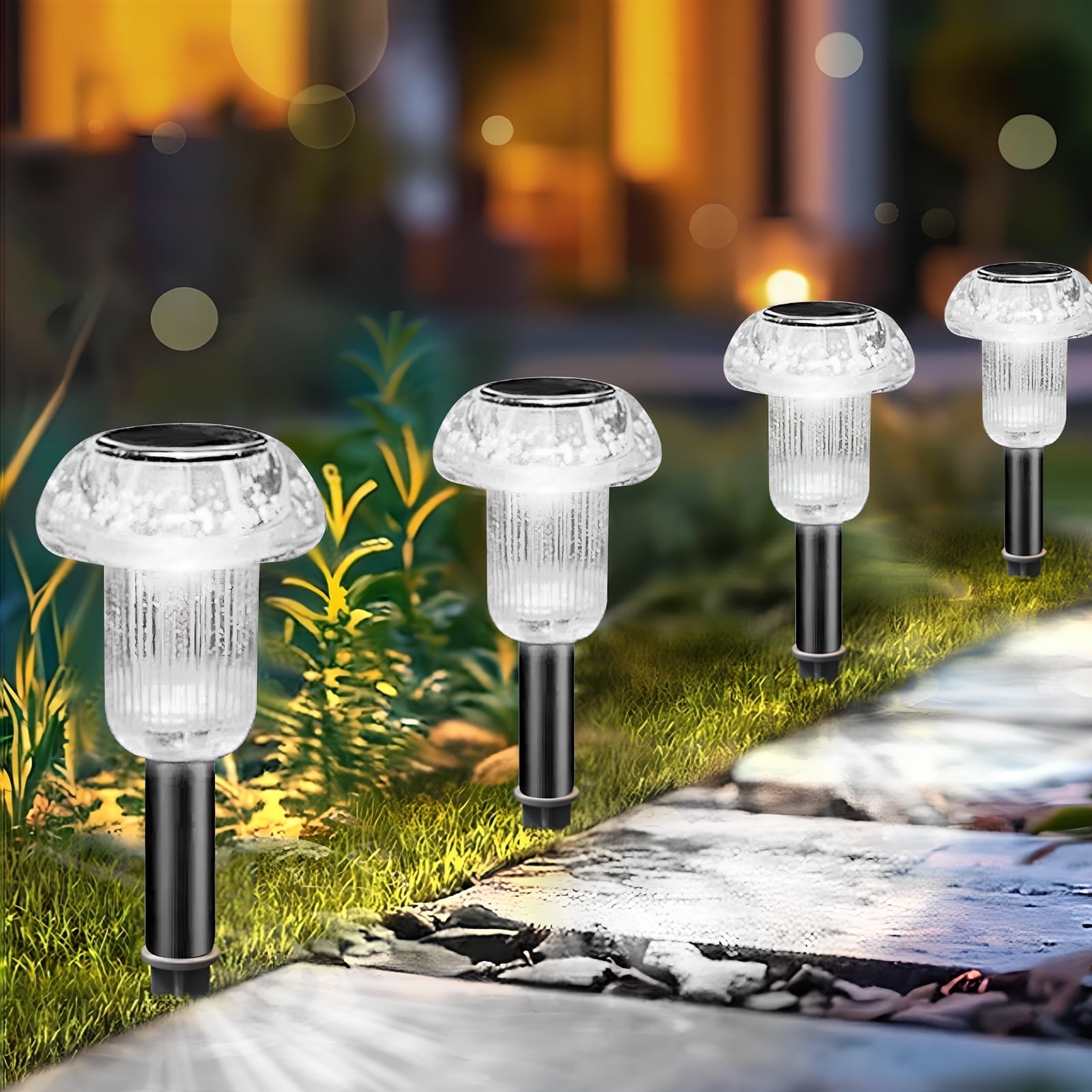 YTKUS 6 Pack Solar Pathway Lights Solar Garden Lights LED Waterproof ...