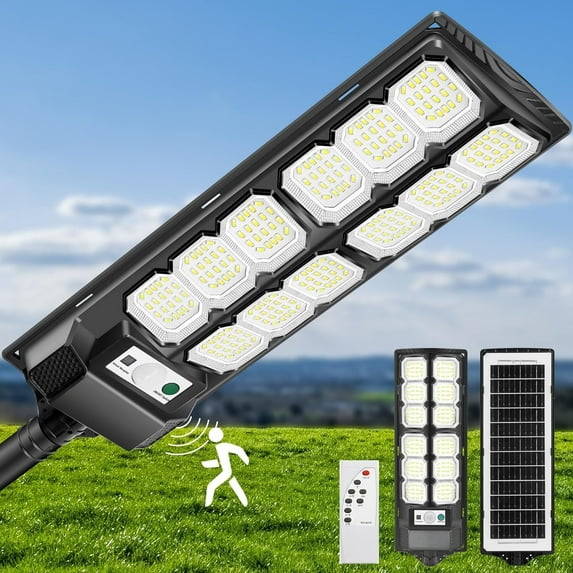 Solar Lights Outdoor 10000LM-6500K Led Street Light, Solar Street ...