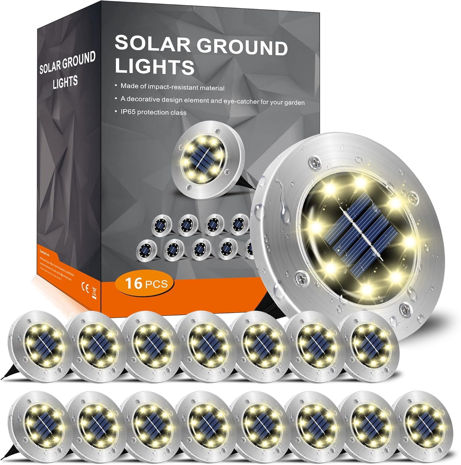 Solar Lights Outdoor ,16 Solor Ground Light for Outside, Solar Garden ...