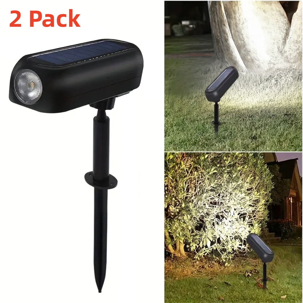 Solar Lights Outdoor, 2 Pack Solar Powered Landscape Spotlights ...