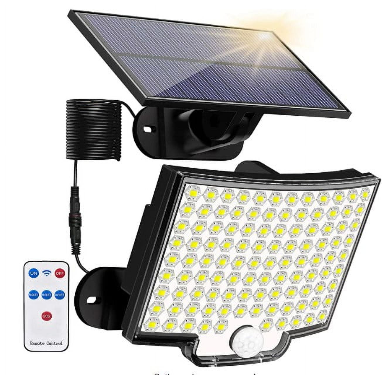 Solar Lights Outdoor, 220 LED Solar Motion Sensor Flood Lights with Remote, IP67 Waterproof ...