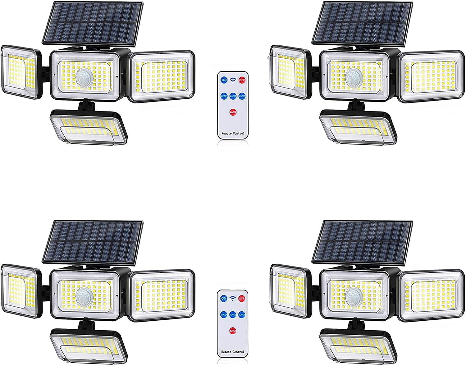 Solar Lights Outdoor, 288 LED 2800LM Solar Motion Sensor Outdoor Lights ...