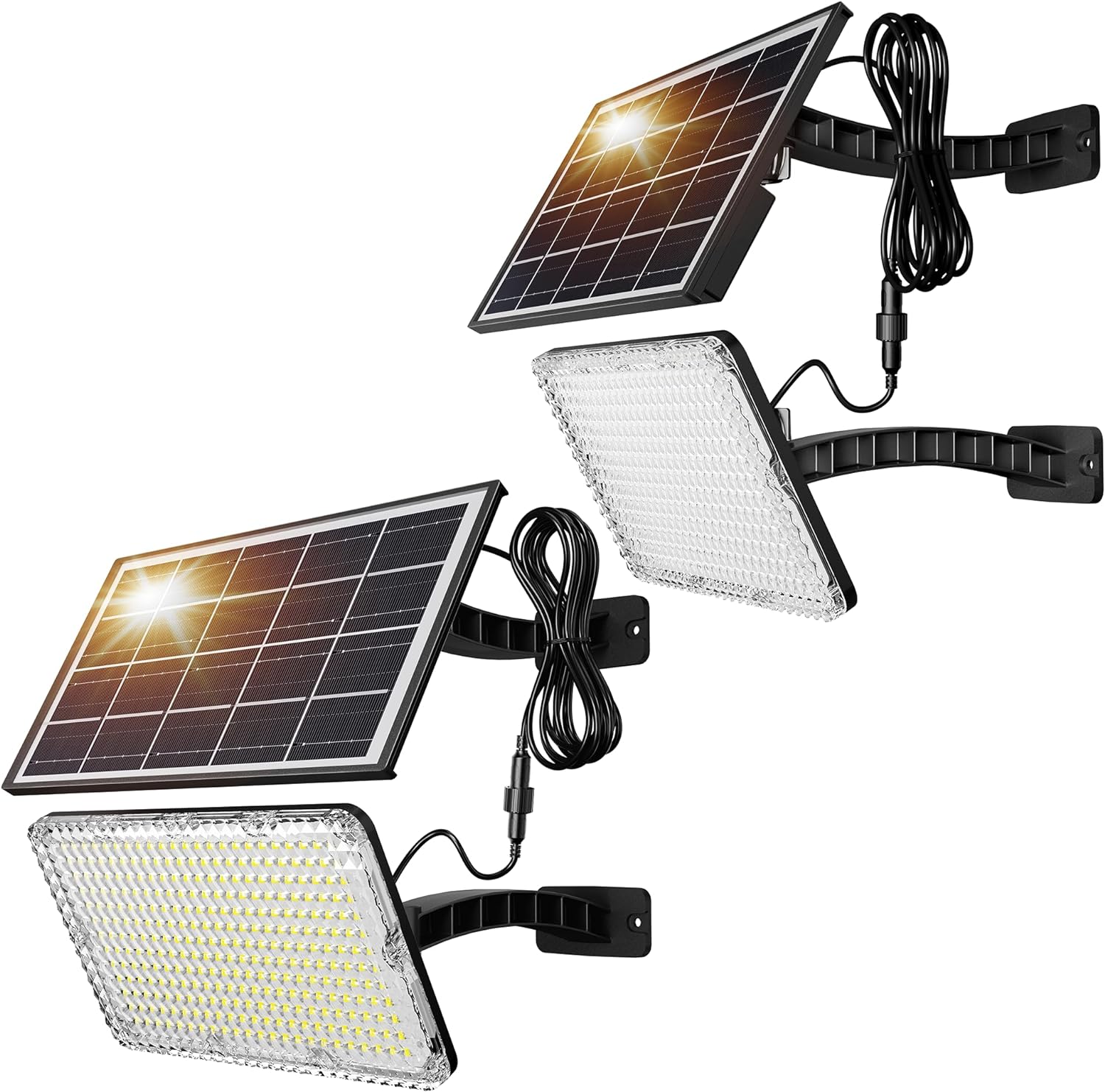 Solar Lights Outdoor 299 LED 1000 Lumens Bright Solar Wall Spotlight ...
