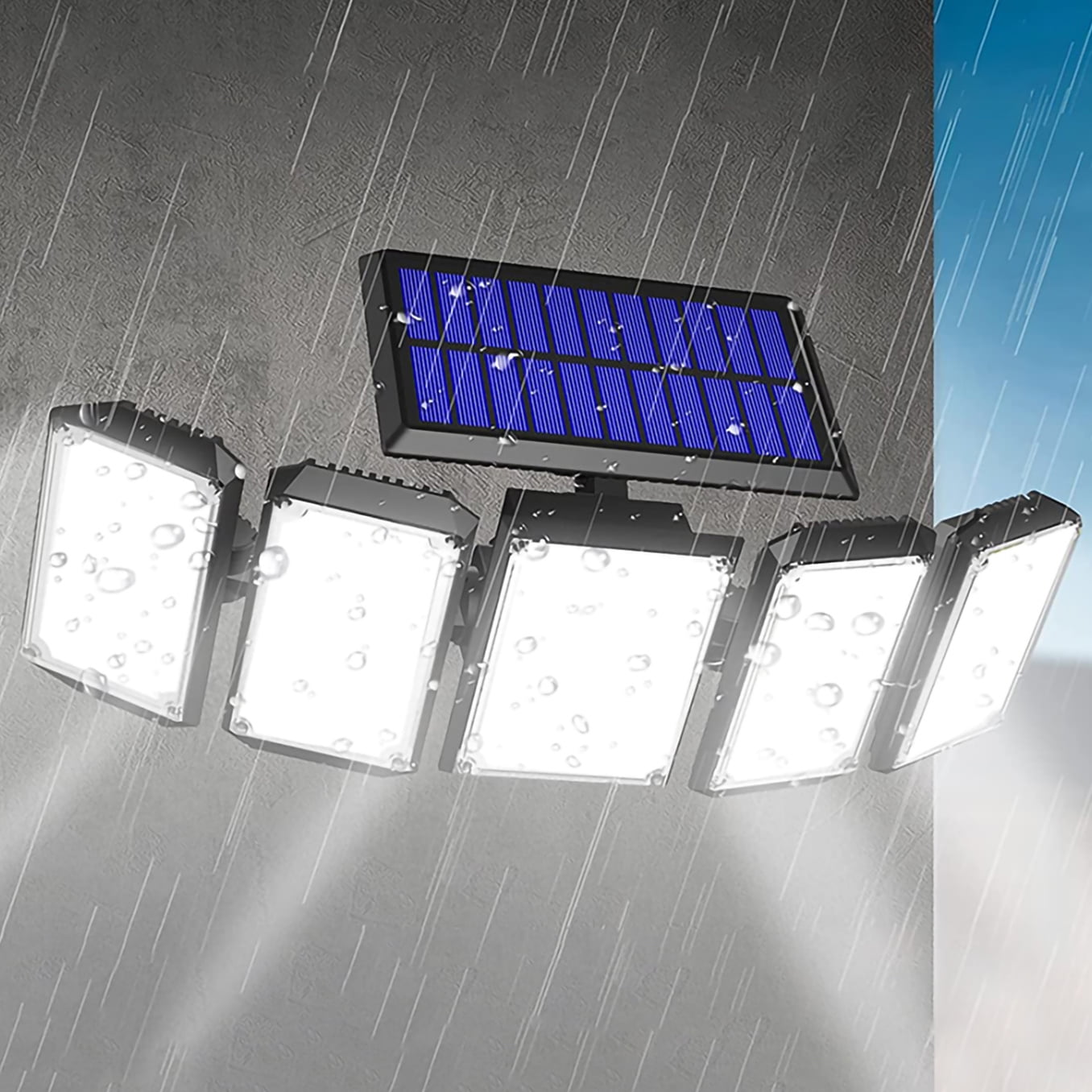 OCEST Solar Lights Outdoor, 5000LM 7000K Motion Sensor Flood Lights ...
