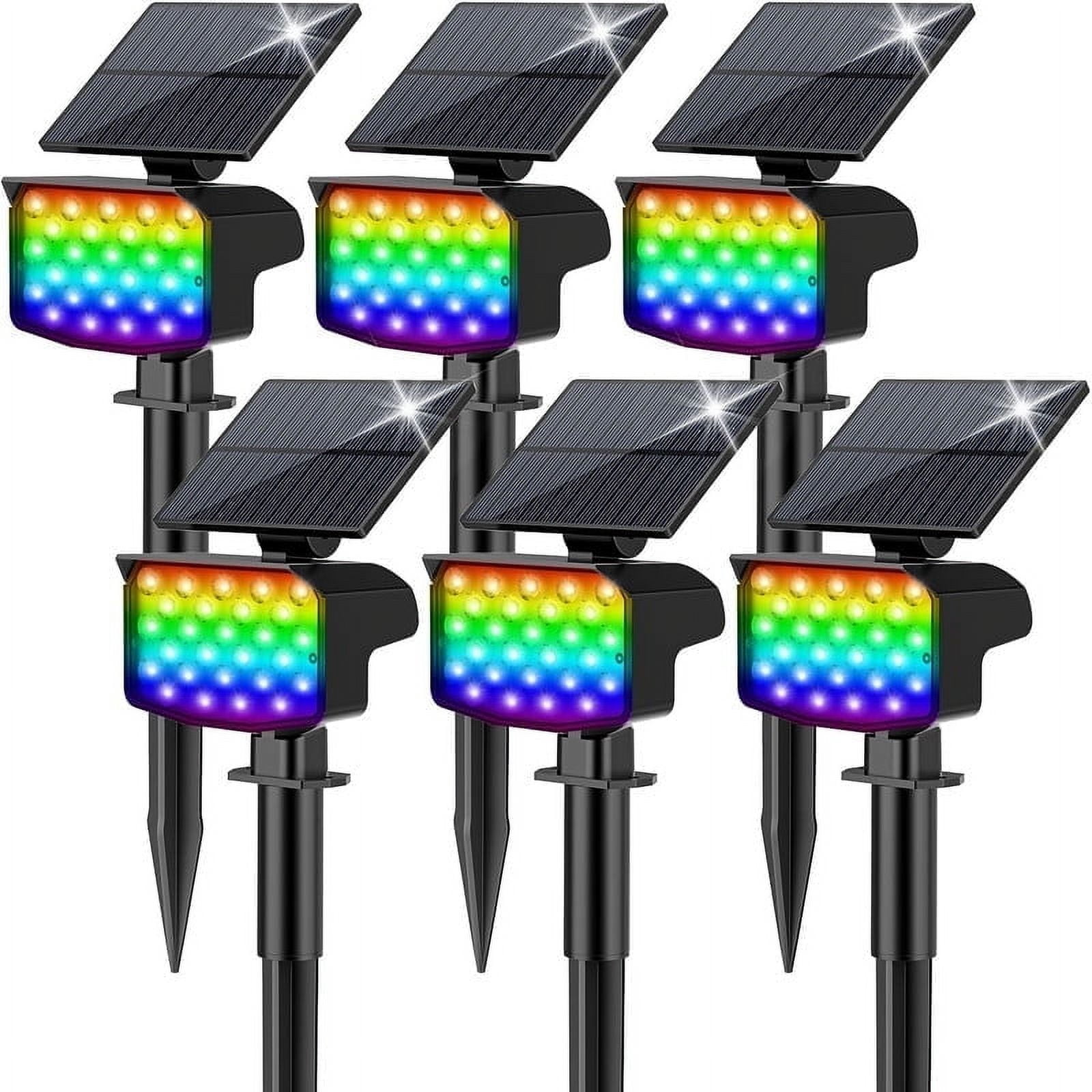 Solar Lights Outdoor, 6 pack, 3 Lighting Modes, Waterproof Adjustable ...