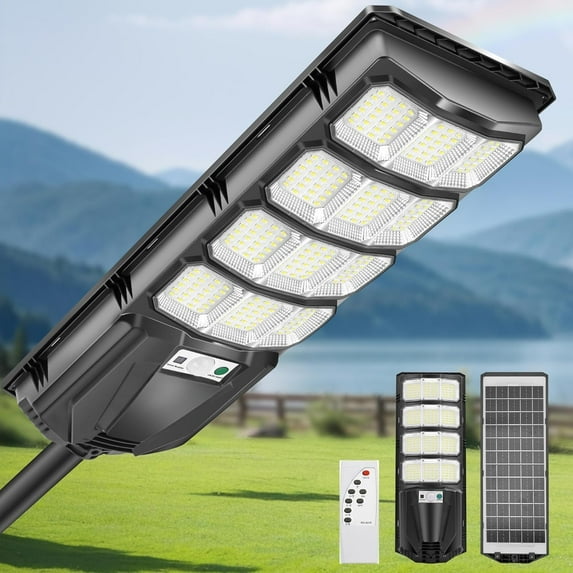 Solar Lights Outdoor-6500K 16000LM Led Street Light, IP66 Solar Street ...