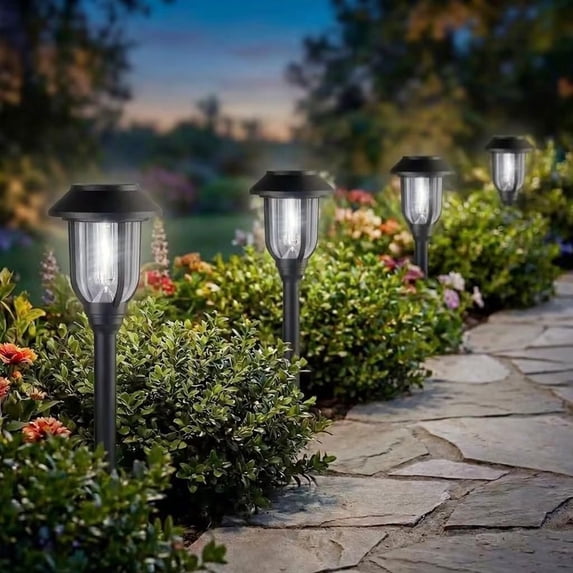 Solar Lights Outdoor 8 Pack, Cool White Solar Pathway Lights, Auto /Off ...