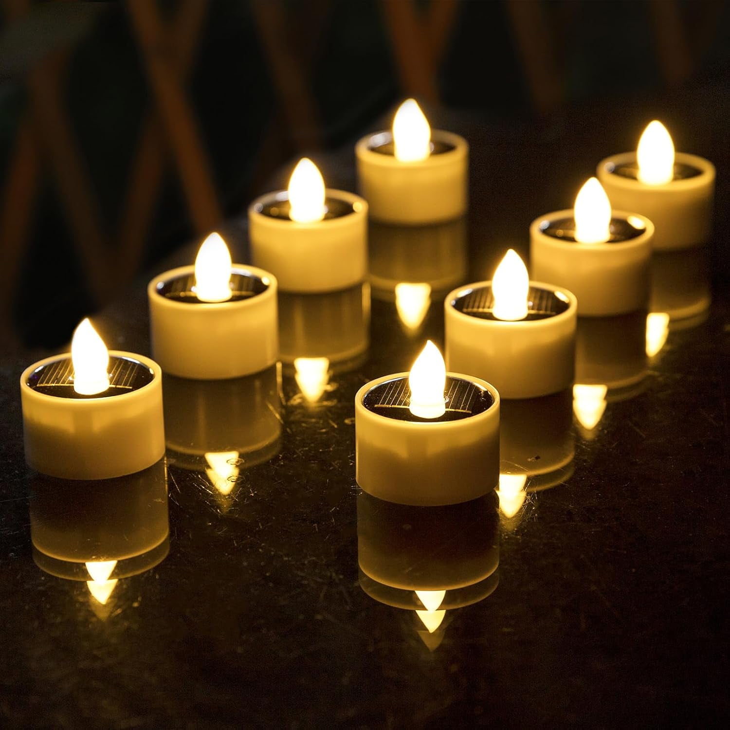 Solar Lights Outdoor , 8 count Dusk to Little Solar Votive Candles ...