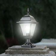 "42"" LED Solar Mini Vintage Street Lamp Post, Outdoor Garden Triple ...