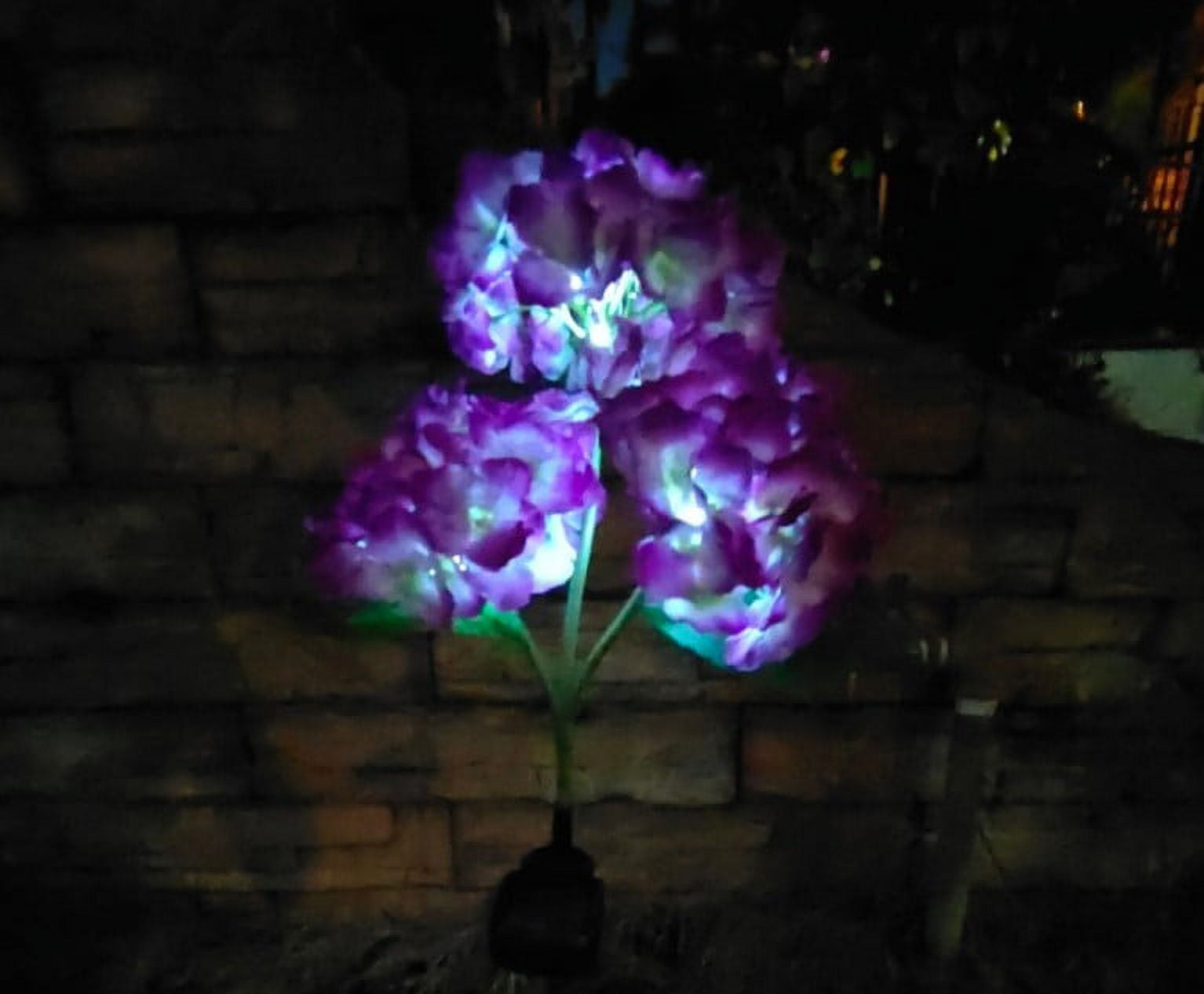 Solar Lights Outdoor Decorative - 1 Pack Hydrangea Solar Garden Stake ...