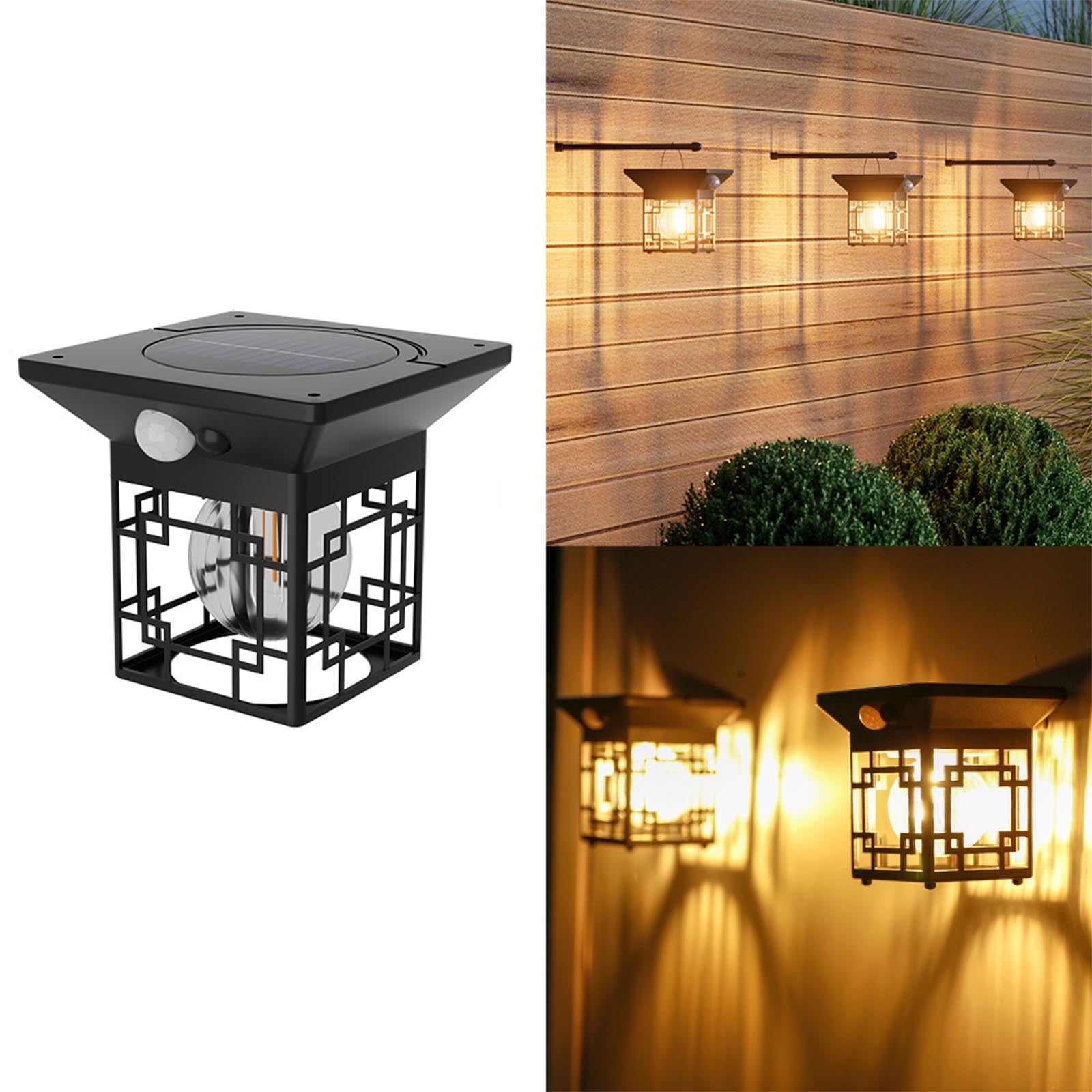Solar Lights Outdoor Dusk to Dawn Solar Wall Sconce Motion Sensor Waterproof Solar Security Wall ...