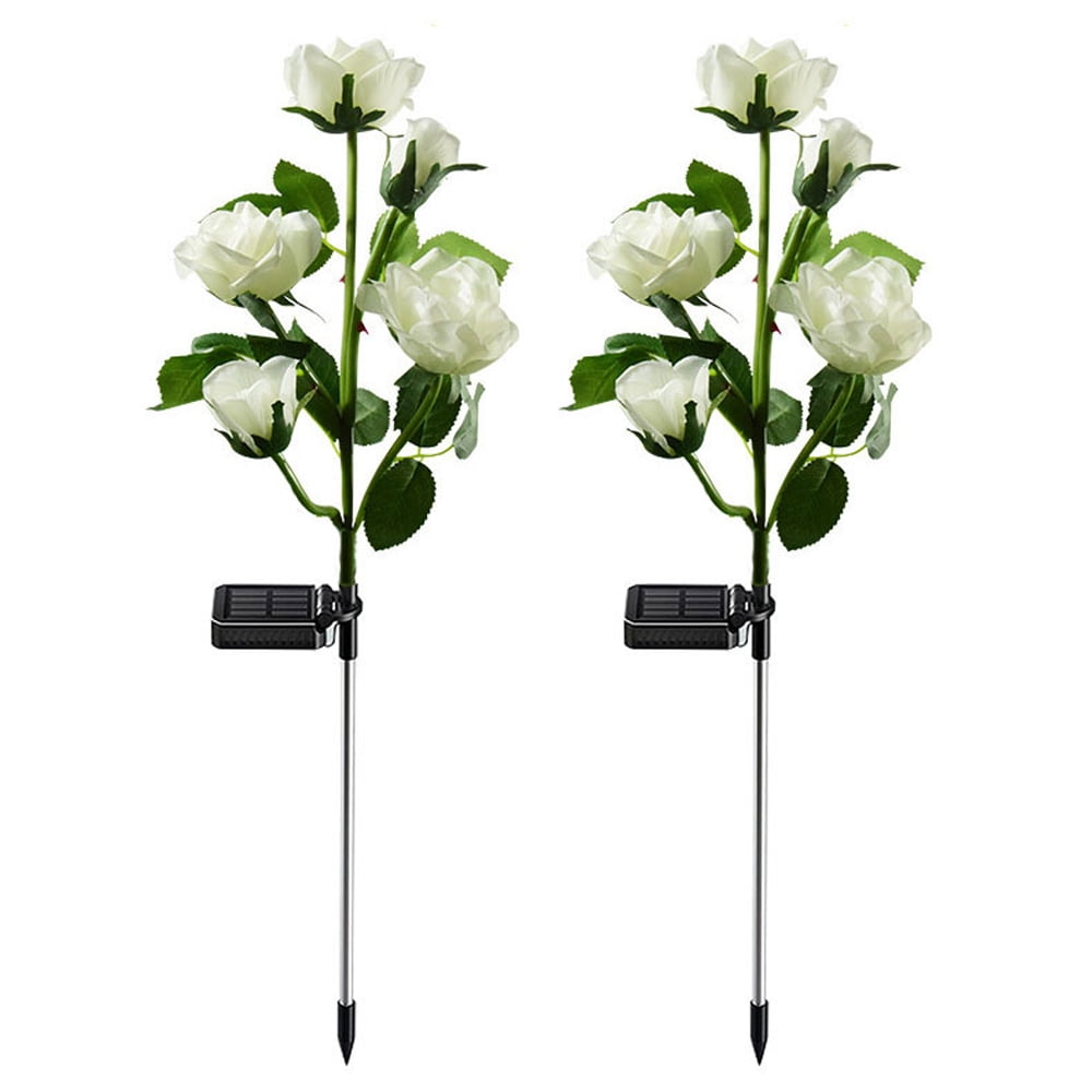 Solar Lights Outdoor, Solar Flowers Garden Lights Outdoor Waterproof 2 ...