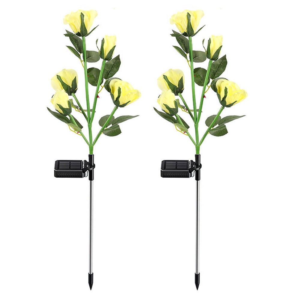Solar Lights Outdoor, Solar Flowers Garden Lights Outdoor Waterproof 2 ...