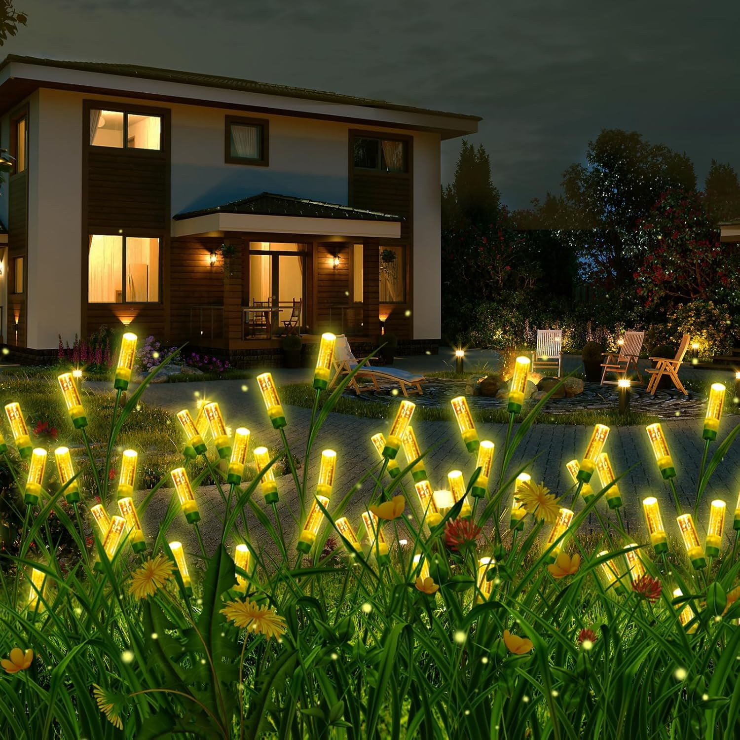 Solar Lights Outdoor Garden, 2 Pack 20 LEDs Swaying Solar Garden Lights ...