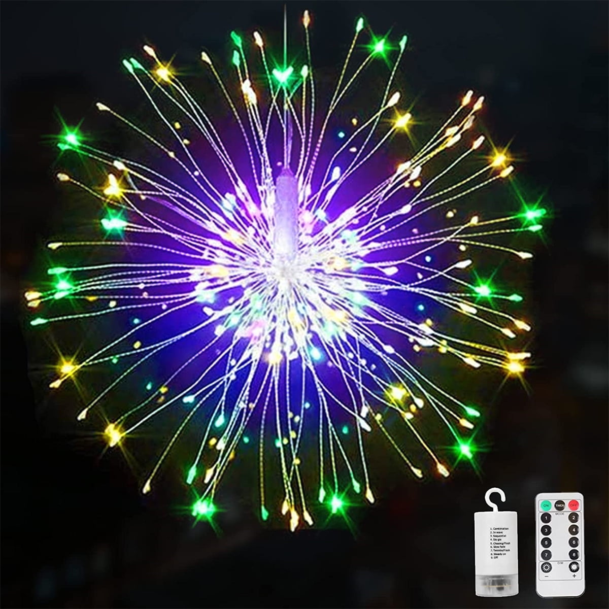 Solar Lights Outdoor Garden,Casewin 1 Pack 200 Led Hanging Firework ...