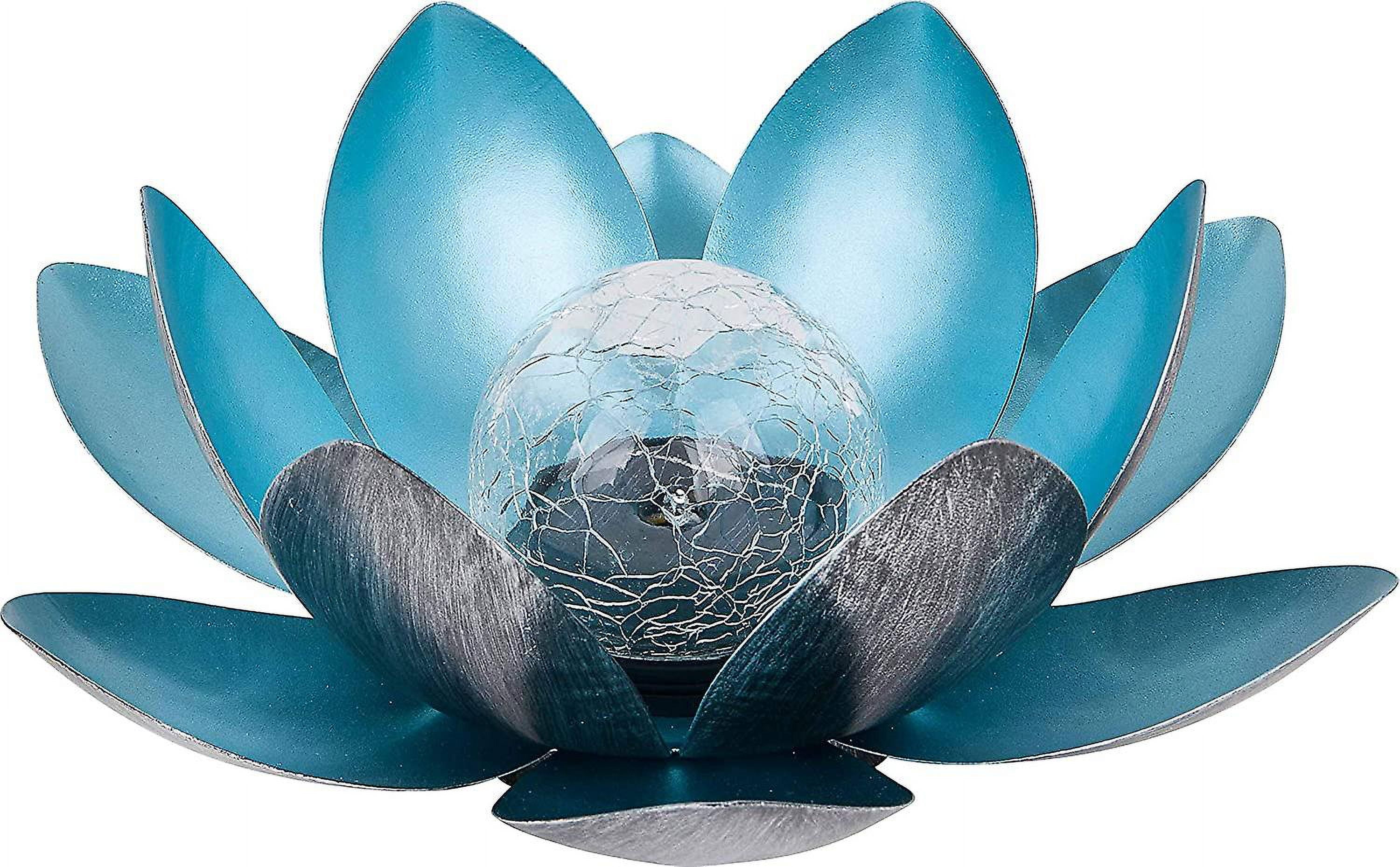 Solar Lights Outdoor Garden Decor, Globe Glass Lotus Decoration ...