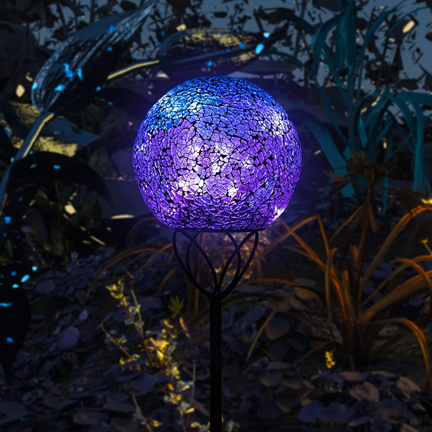 Solar Lights Outdoor Garden Decor Mosaic Solar Garden Lights Waterproof ...
