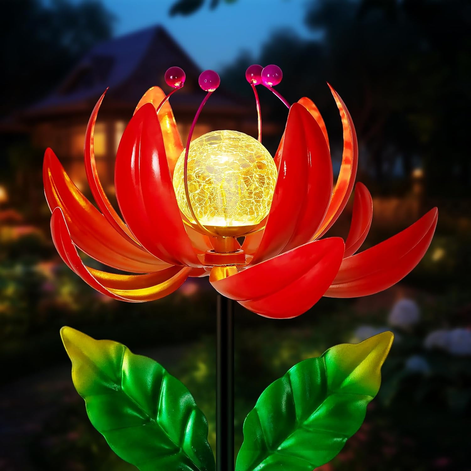 Solar Lights Outdoor Garden Decor, Solar Wind Spinner Yard Decorations ...