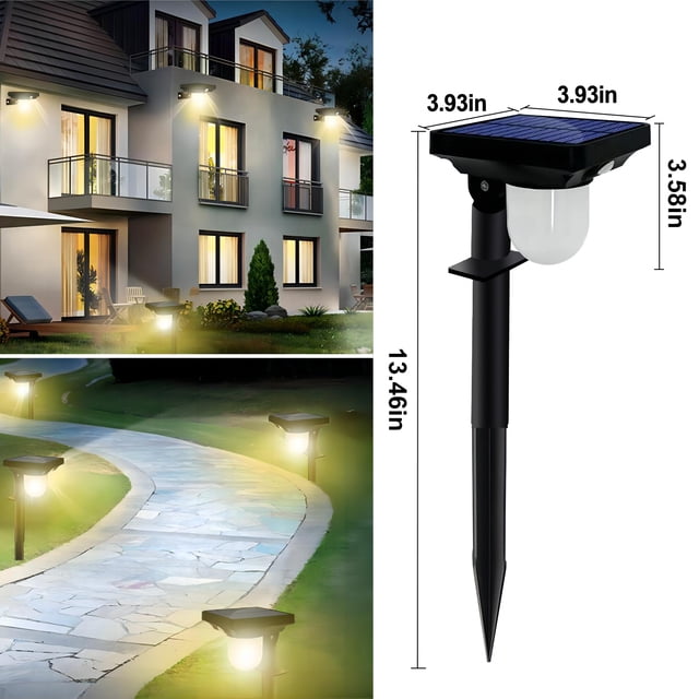 Solar Lights Outdoor Garden Solar Powered Wall Lamp Waterproof Motion ...