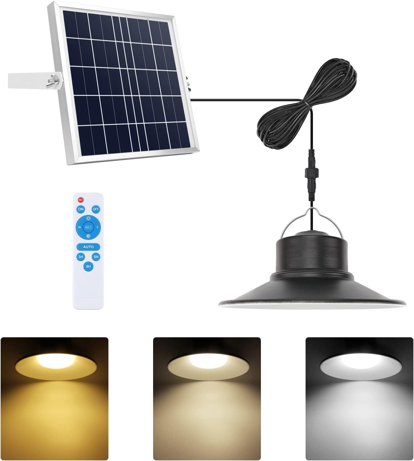 Solar Lights Outdoor, LED Solar Pendant Light 3000K|4000K|5000K ...