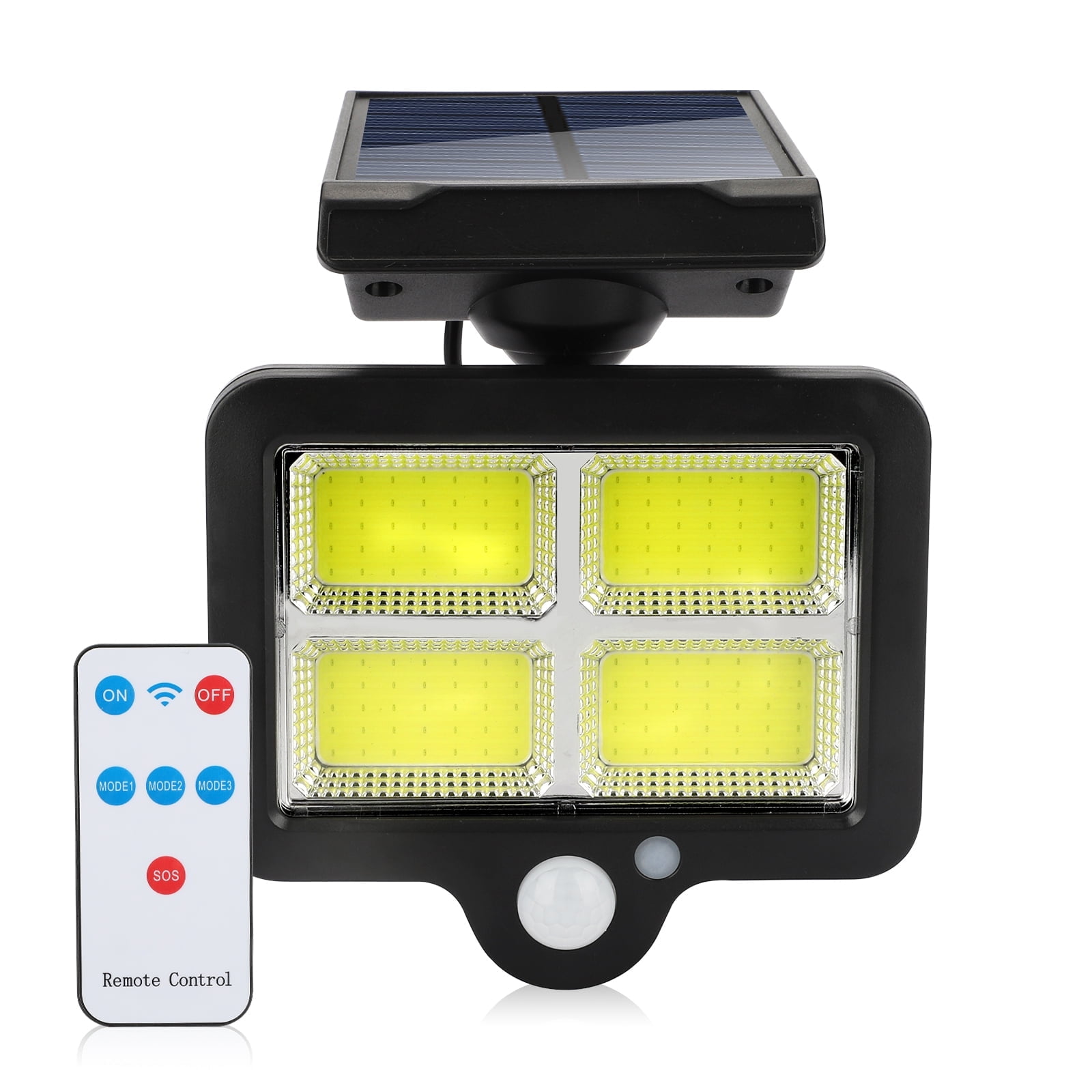 Solar Lights Outdoor Motion Sensor, 140 Bright COB LED Solar Powered Security Flood Light with ...