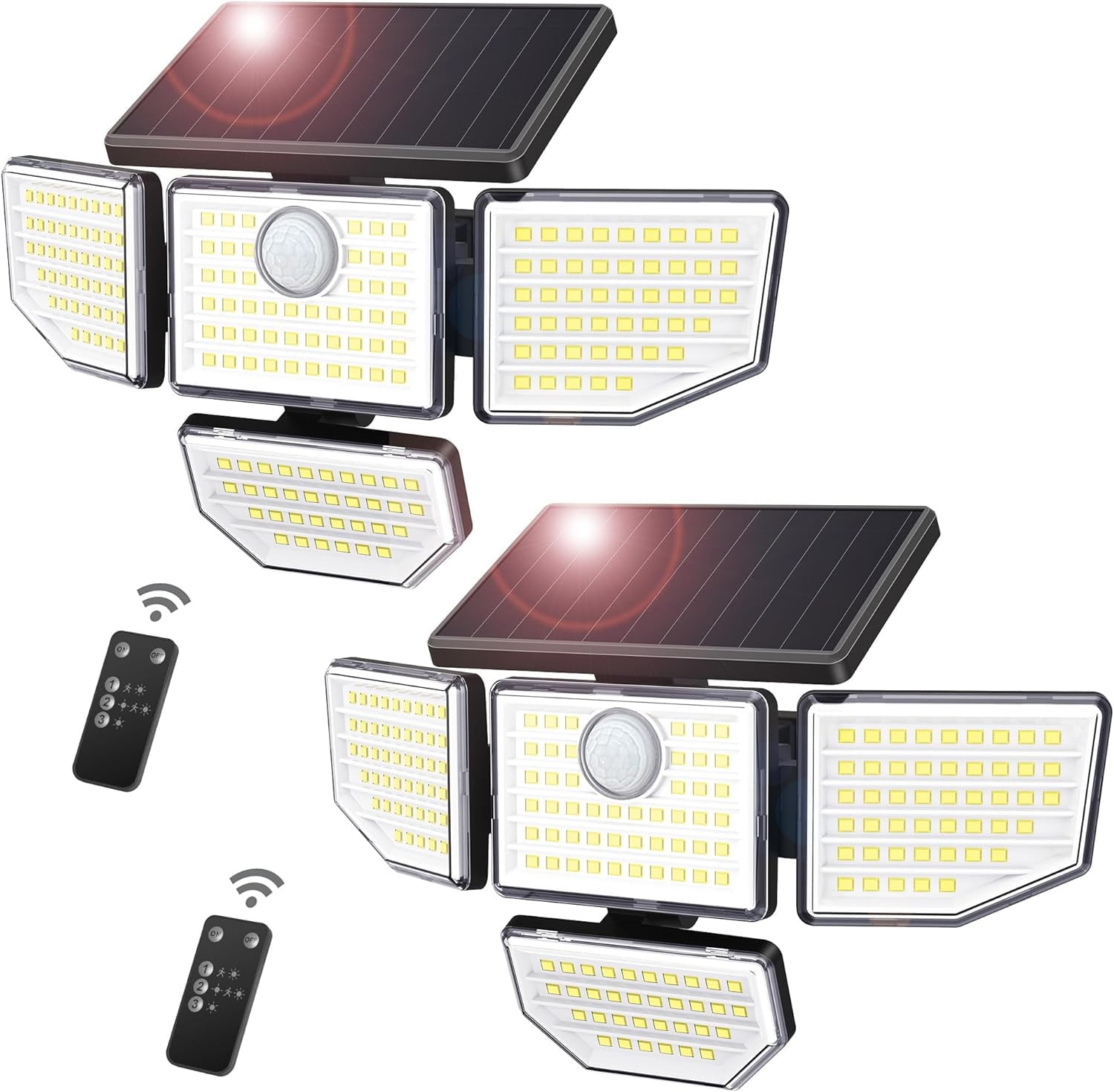 Solar Lights Outdoor, Motion Sensor Security Lights with Remote Control ...