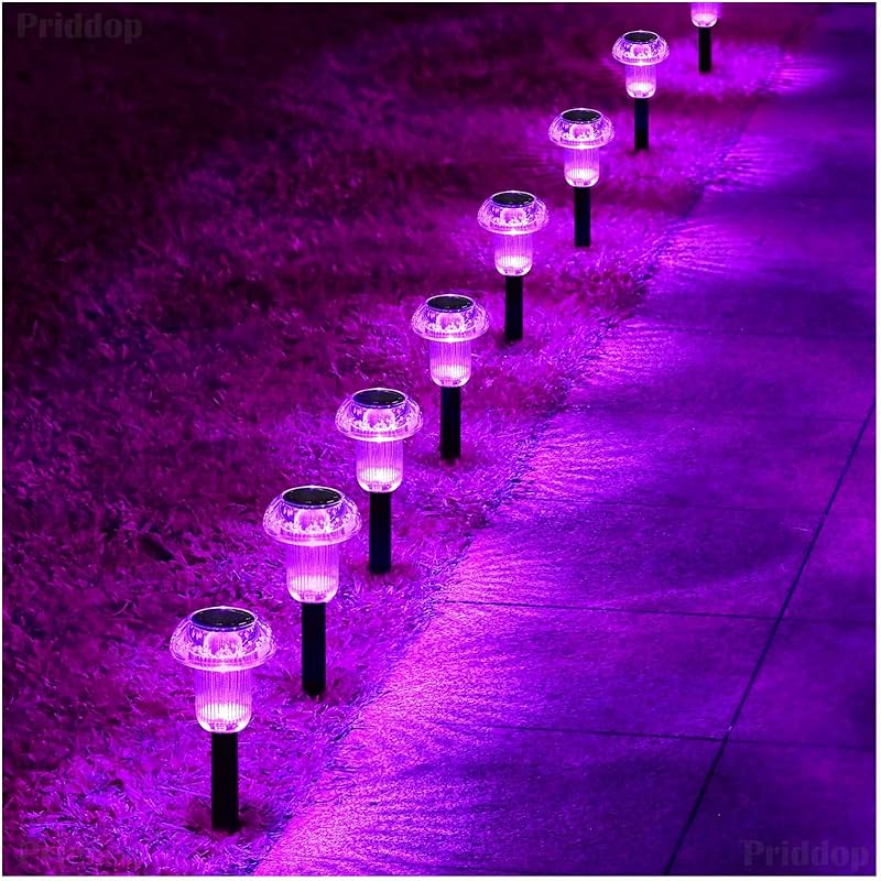 Solar Lights Outdoor Pathway Lights 8 Pack LED Waterproof Warm White ...