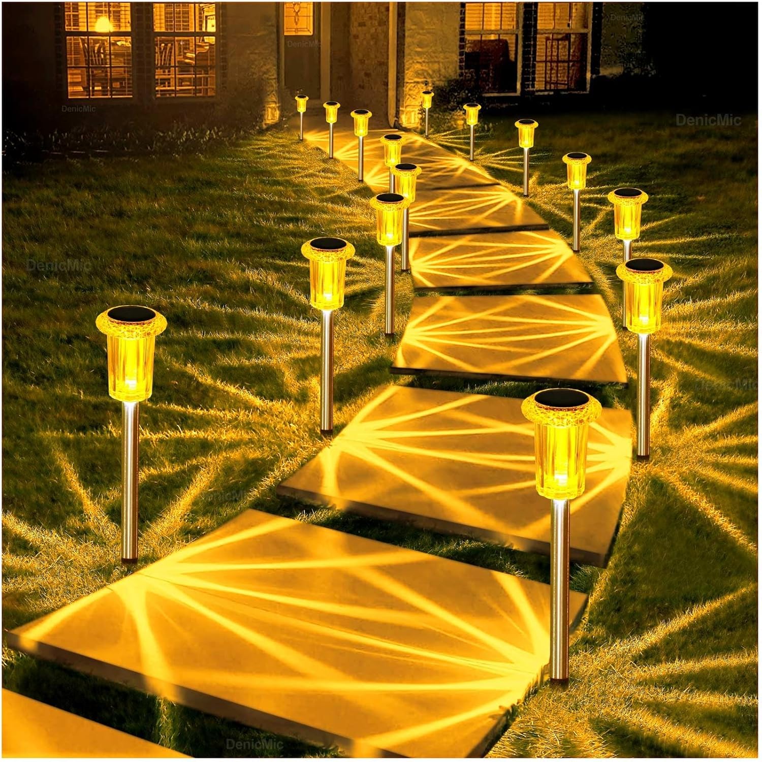 Solar Lights Outdoor Pathway Lights LED Waterproof Acrylic Lamp Head ...