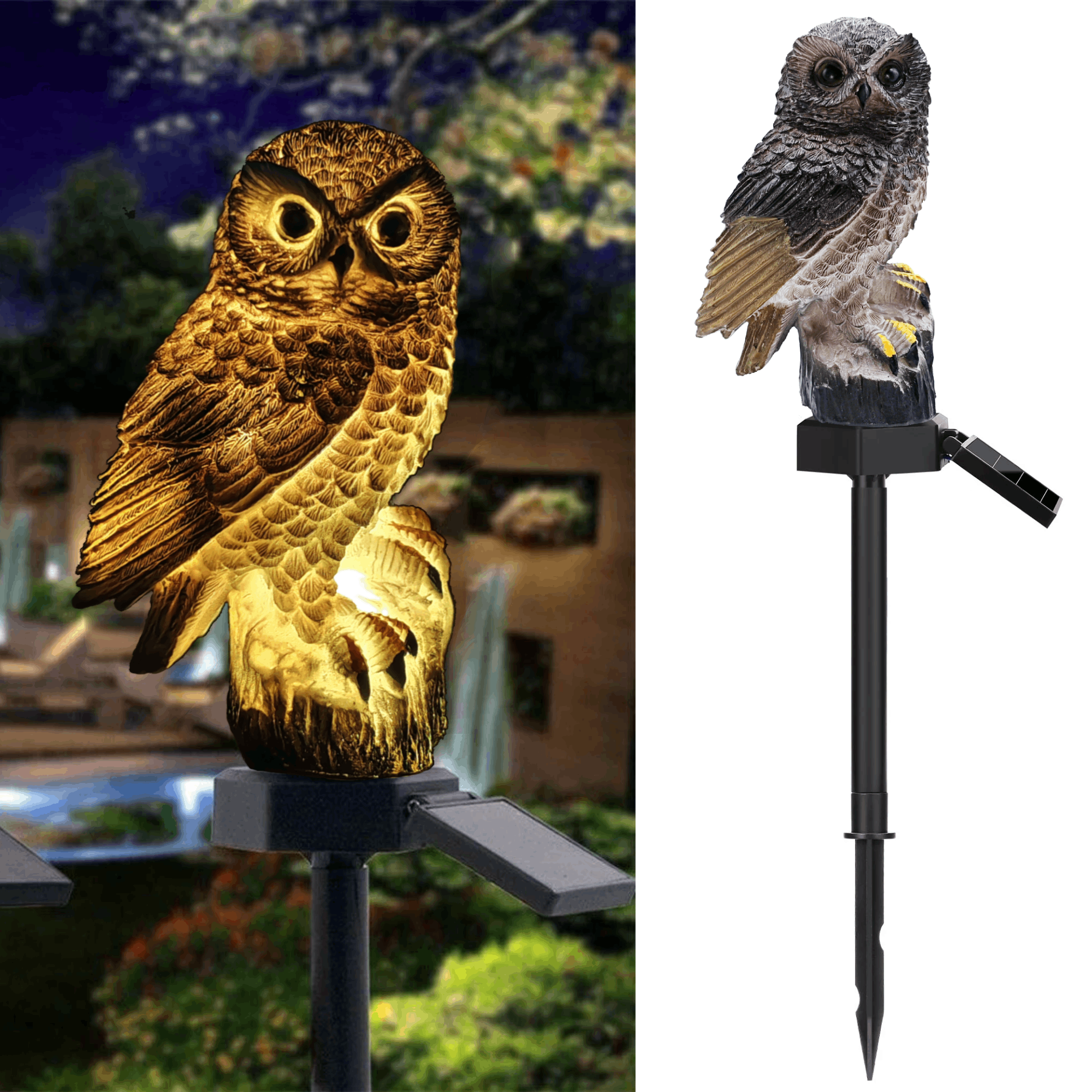 Moonrays Solar Powered LED Owl Light Garden Stake - Walmart.com