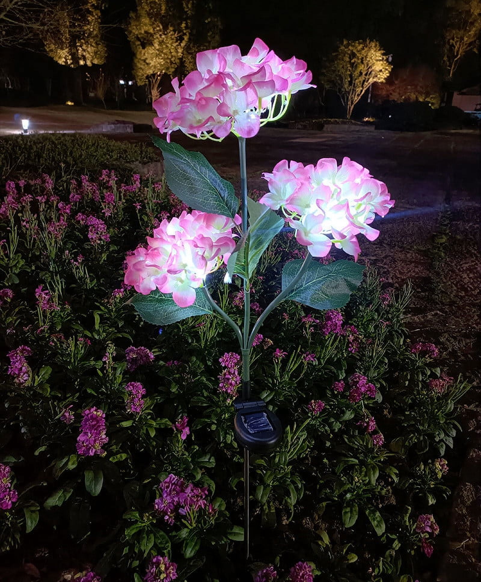 Solar Lights Outdoor, Simulation Hydrangea Flower Outdoor Decorative ...