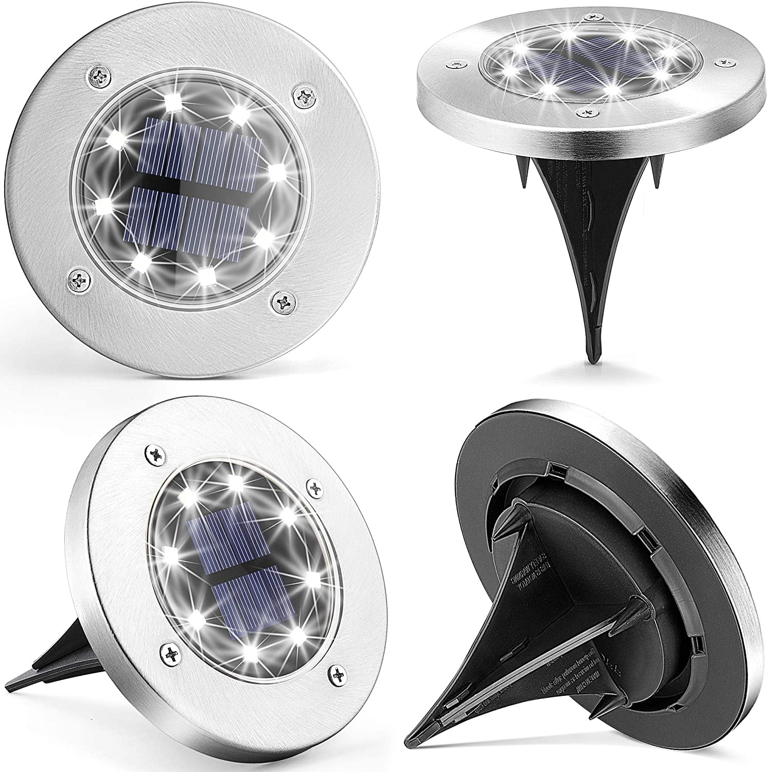 Solar Lights Outdoor,Solar Garden Lights, Solar Disk Lights 8 LED ...