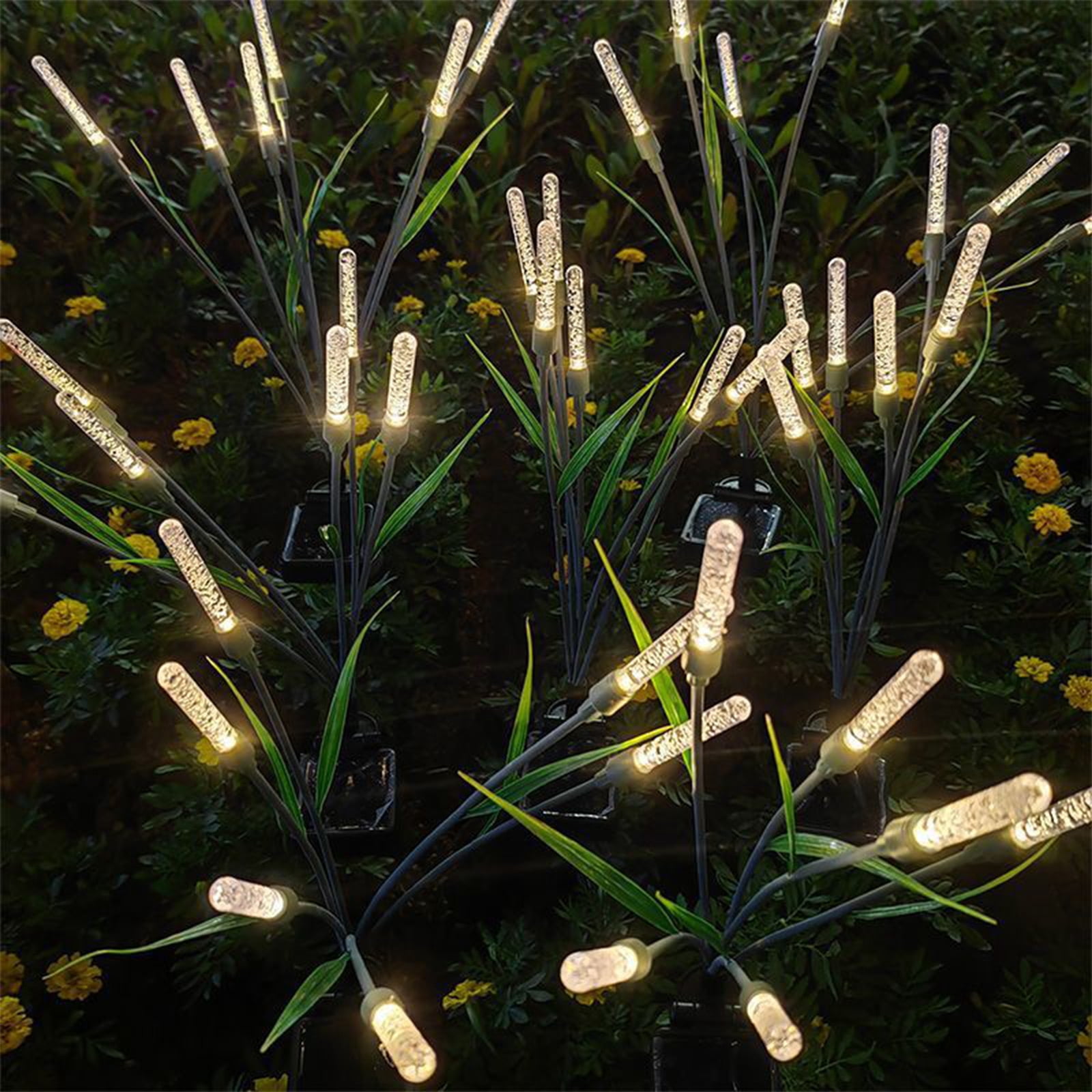 Solar Lights Outdoor Solar Path Lights 6 Warm Led Heads Ground Stake ...
