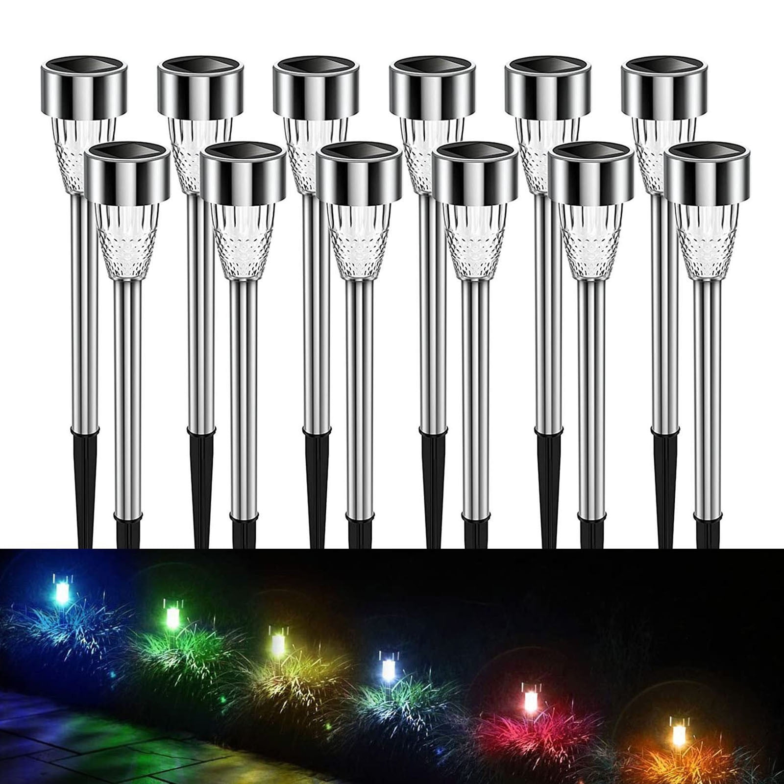 Solar Lights Outdoor Stainless Steel LED Lighting Solar Powered Outdoor ...