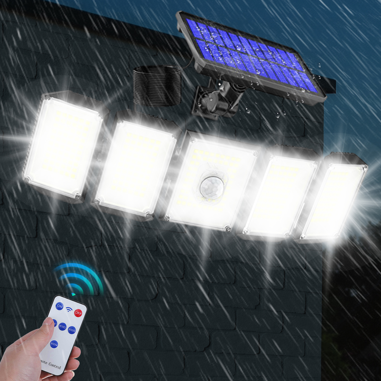 Bell + Howell Bionic Spotlight, 25 ft. Motion Sensor, Solar Sun Panels ...