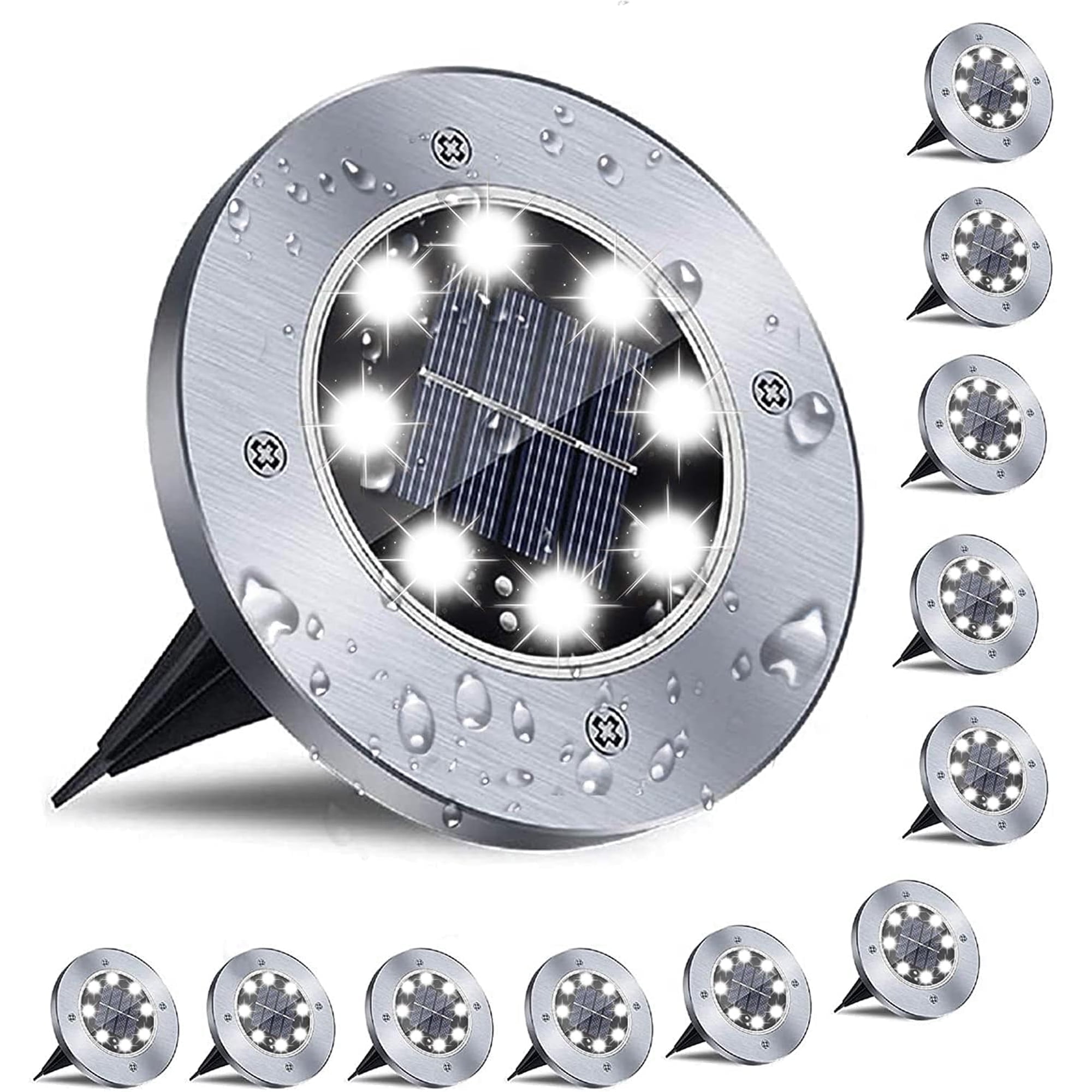 Solar Lights Outdoor Waterproof, 12 Packs LED In-Ground Lights Outdoor ...