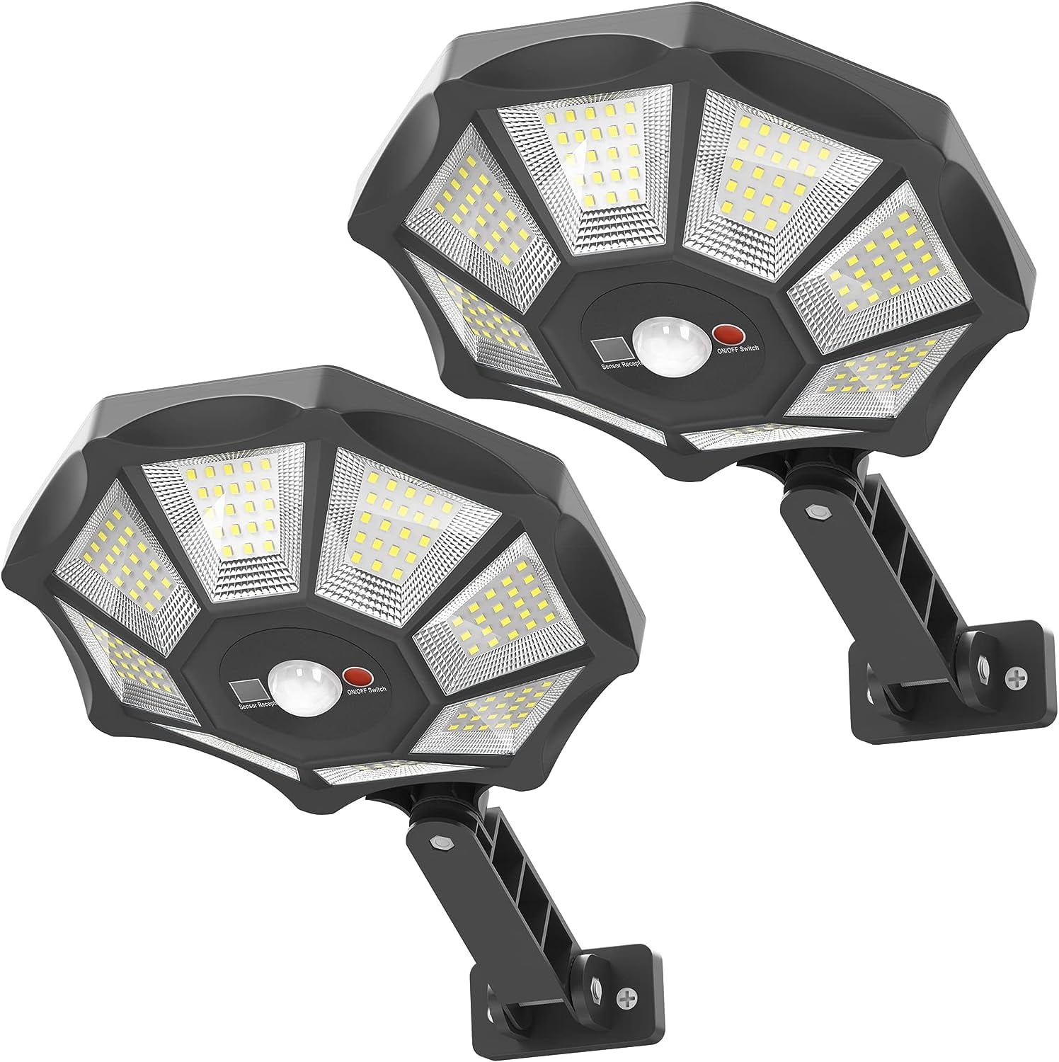 Solar Lights Outdoor Waterproof, 168LED 6500K Flood Light Dusk to Dawn ...