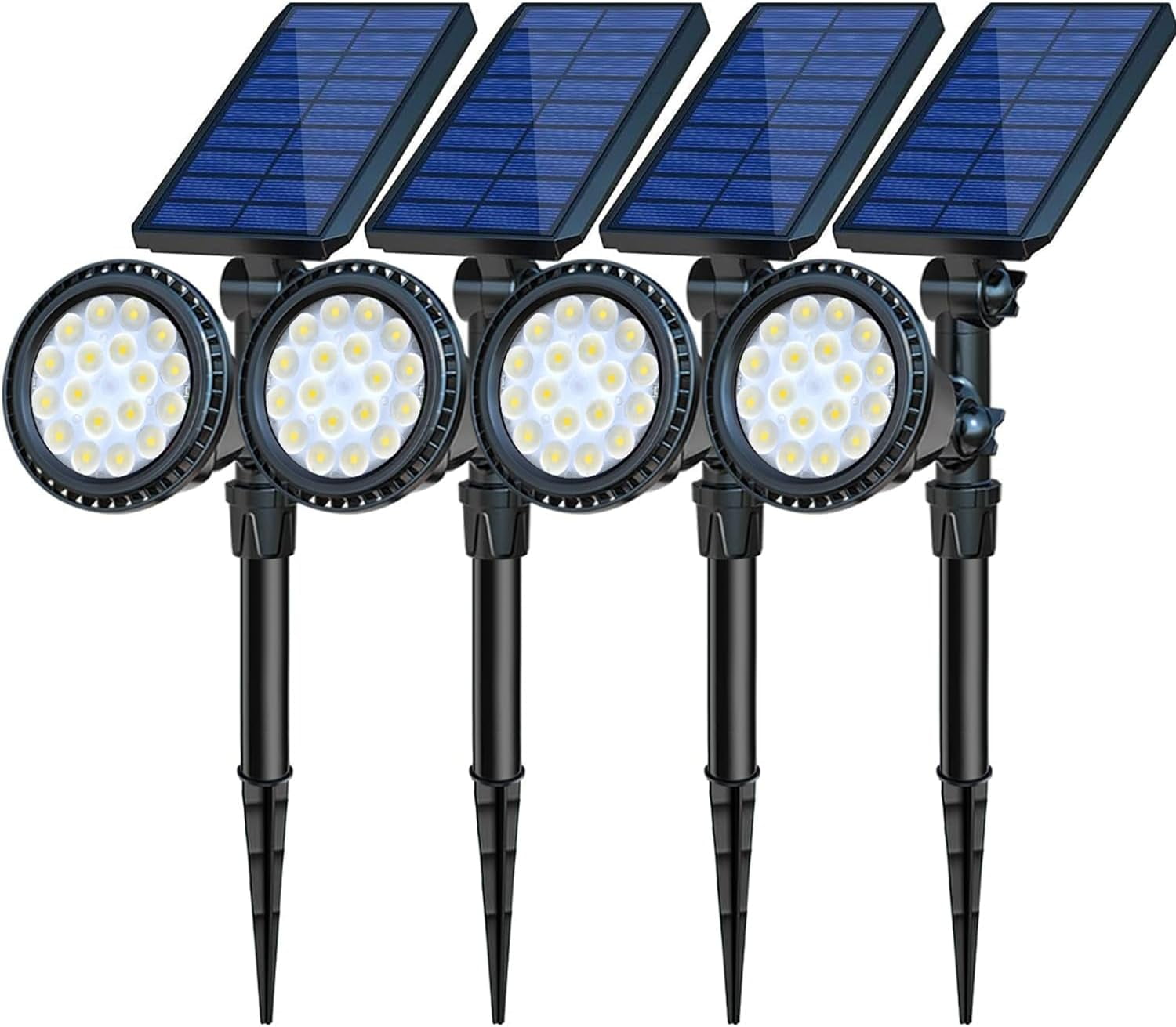 Solar Lights Outdoor, Waterproof 18 LED 2-in-1 Solar Spot Lights Dusk ...